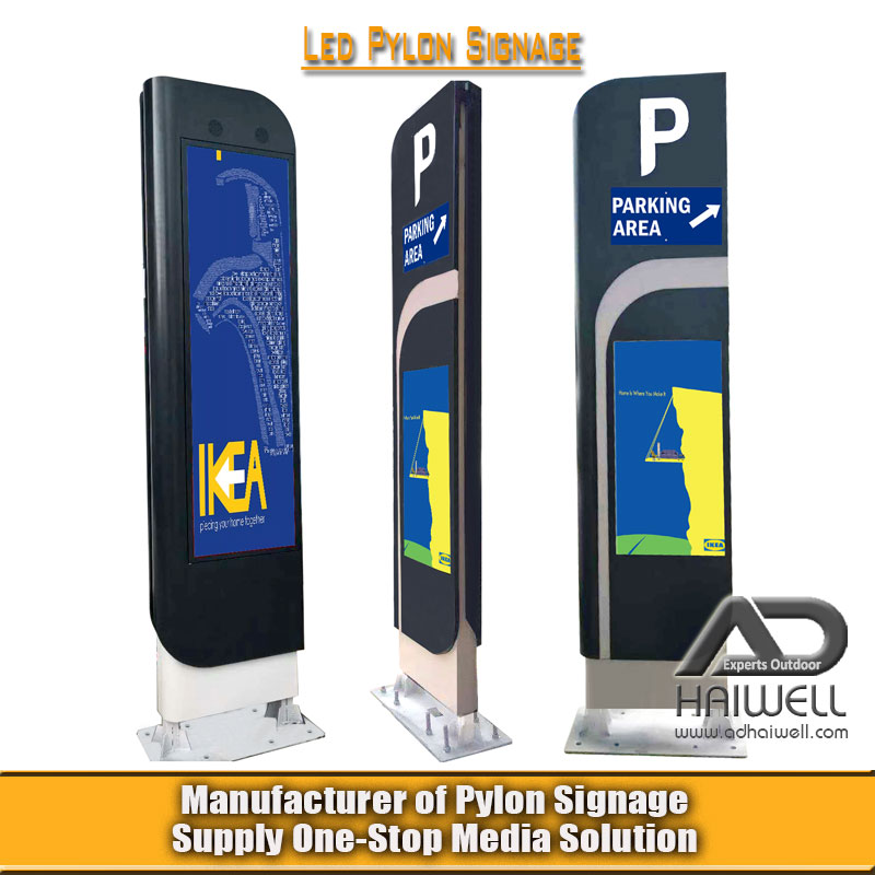 Outdoor Street Furniture LED Display Screen Digital Parking Pylon ...