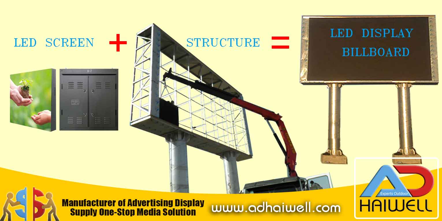 Outdoor SMD LED Screen Display Advertising Billboard Structure 10mx5m | Adhaiwell