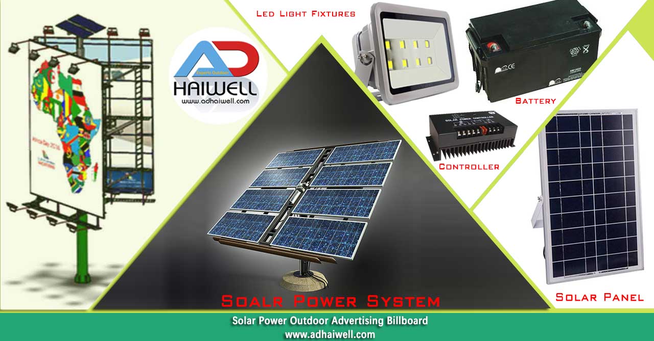 Solar Powered Led Light Outdoor Advertising Billboard | Adhaiwell
