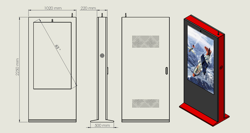 65 Inch Outdoor LCD Displays | LCD Signage Solutions |Adhaiwell